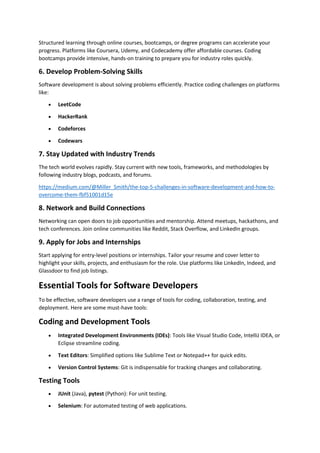 How to Build a Career in Software Development: Tips and Tools | PDF
