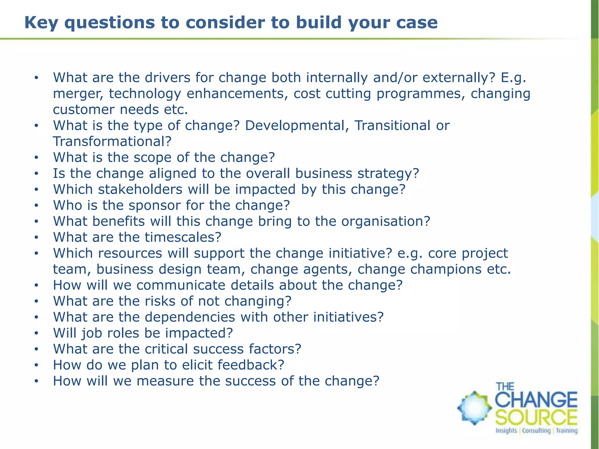 How to build a case for change | PPTX