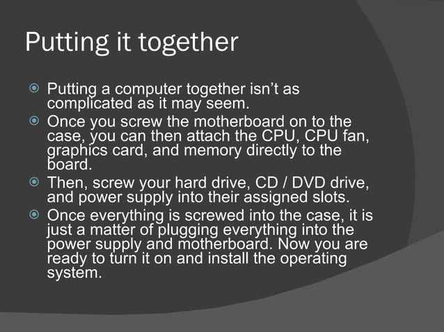 How To Build A Computer | PPT | Computer Peripherals | Computing