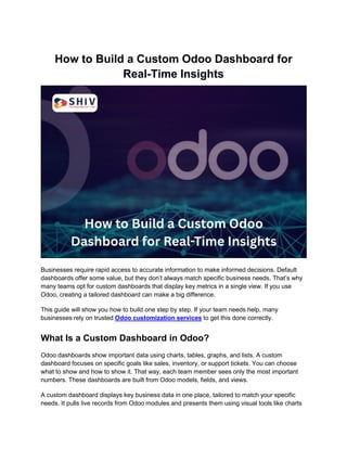A Comprehensive Guide to Building Custom Odoo Dashboards | PDF