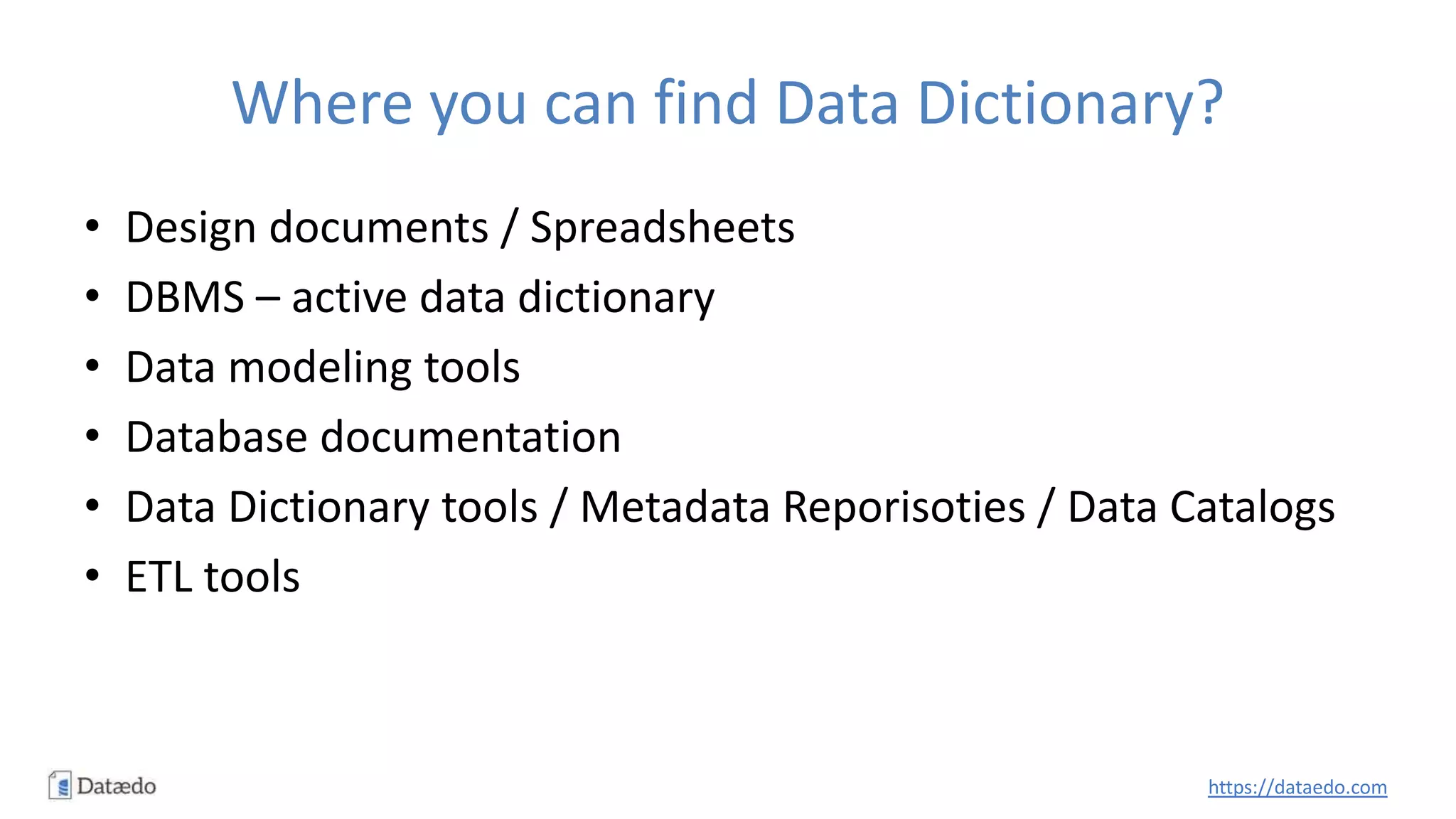 How to build a data dictionary | PPTX
