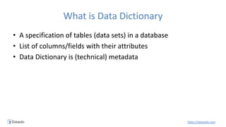How to build a data dictionary | PPTX