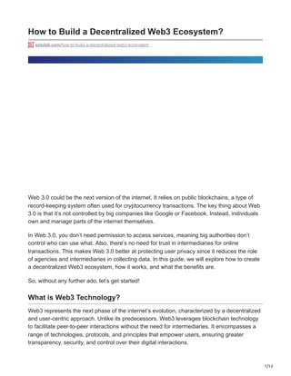 How to Build a Decentralized Web3 Ecosystem.pdf