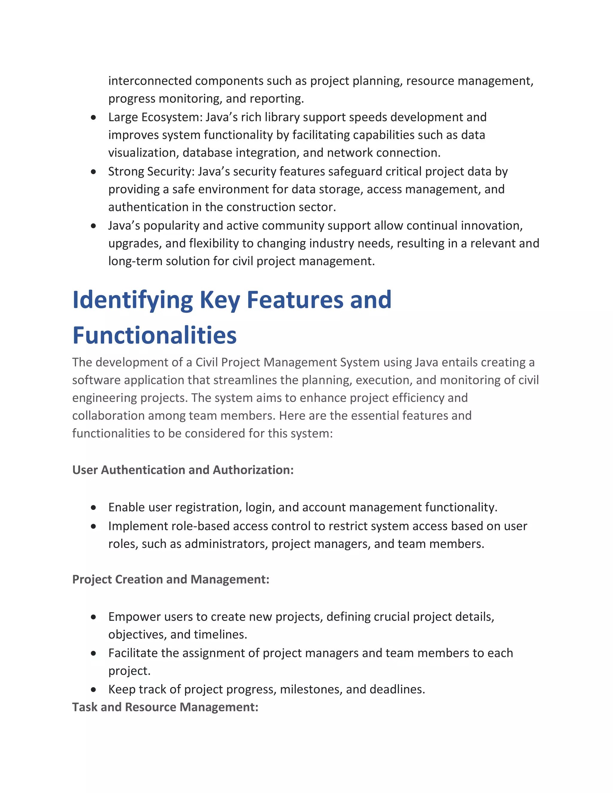 How To Build a Dynamic Civil Project Management System Using Java | PDF