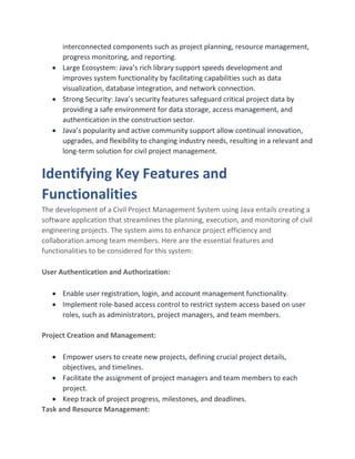 How To Build a Dynamic Civil Project Management System Using Java | PDF