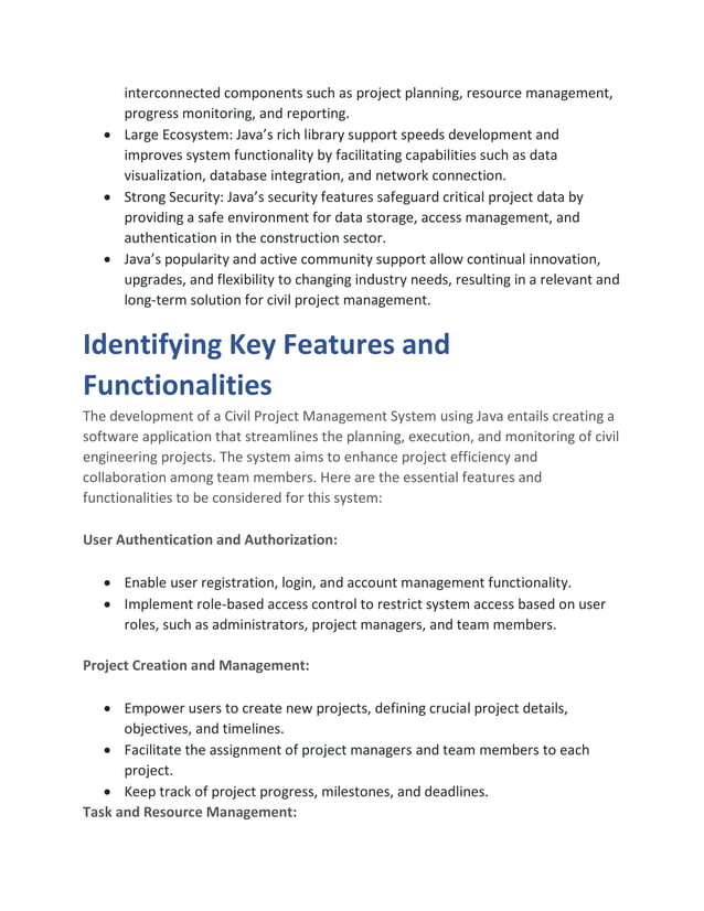 How To Build a Dynamic Civil Project Management System Using Java | PDF