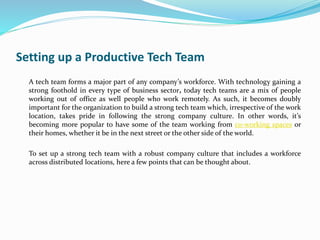 How to build a highly productive tech team | PPT