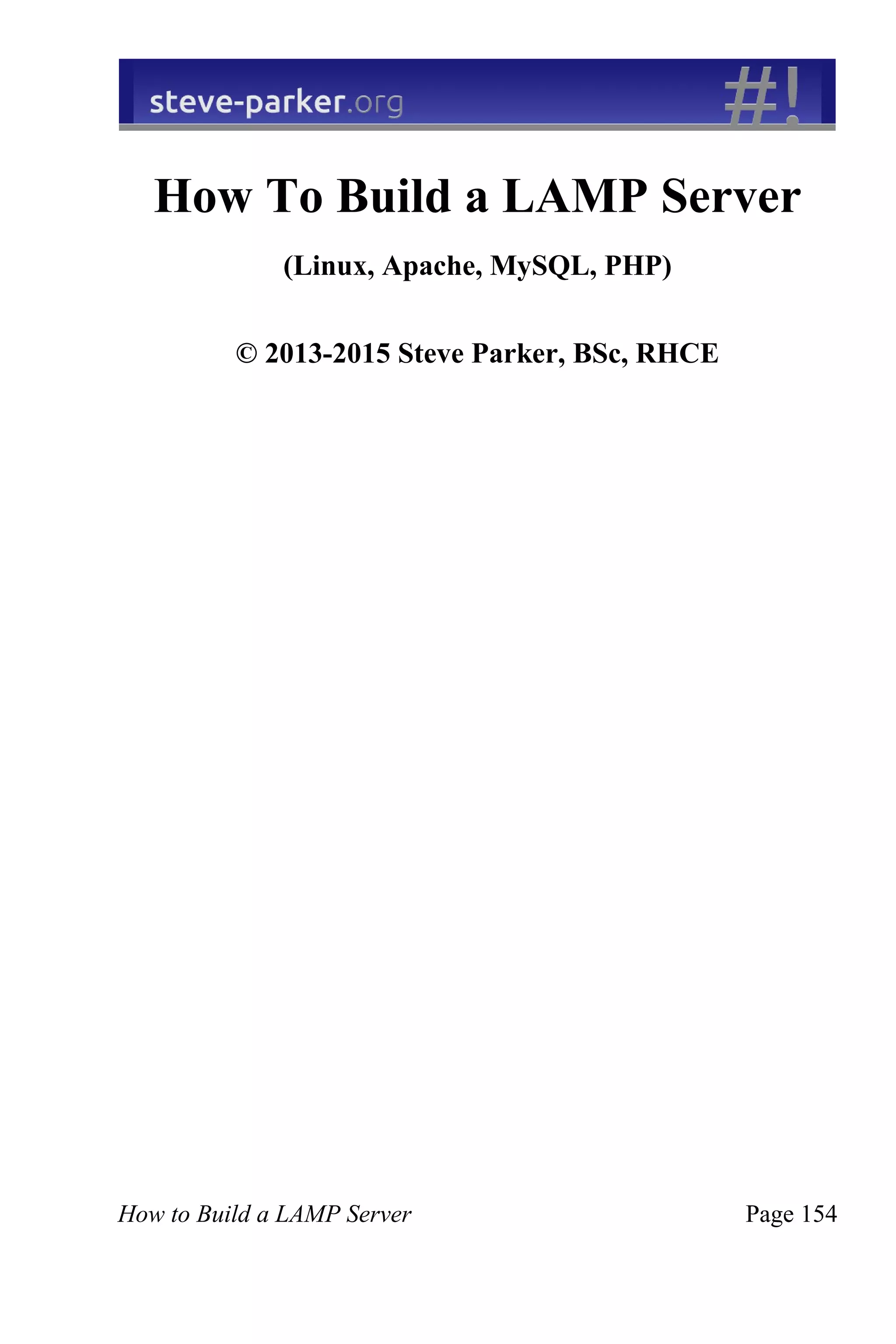 How to build a lamp server-sample | PDF