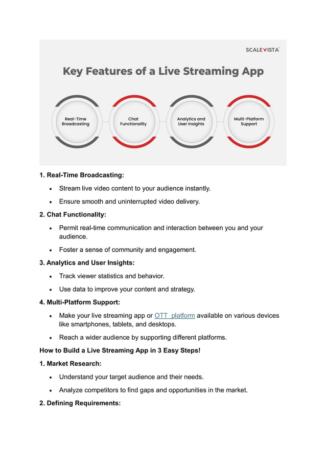 How to Build a Live Streaming App Scalevista | PDF