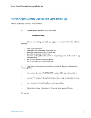 How to Build a Micro-Application using Single-Spa | PDF | Internet | Computing