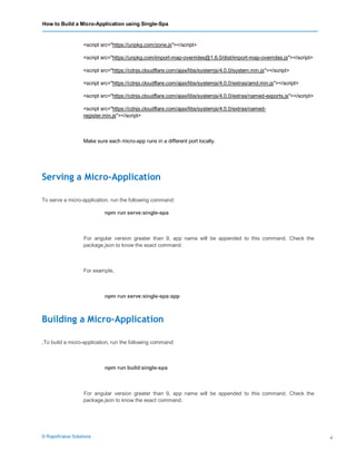 How to Build a Micro-Application using Single-Spa | PDF
