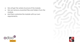 How to Build a Module in Odoo 17 Using the Scaffold Method | PPTX