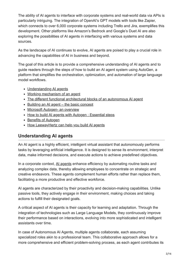 Building Your Own AI Agent System: A Comprehensive Guide | PDF | Computing | Technology & Computing