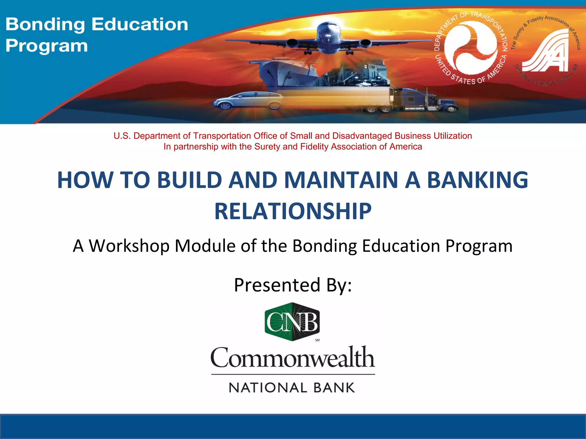 How to build and maintain a banking relationship | PPT