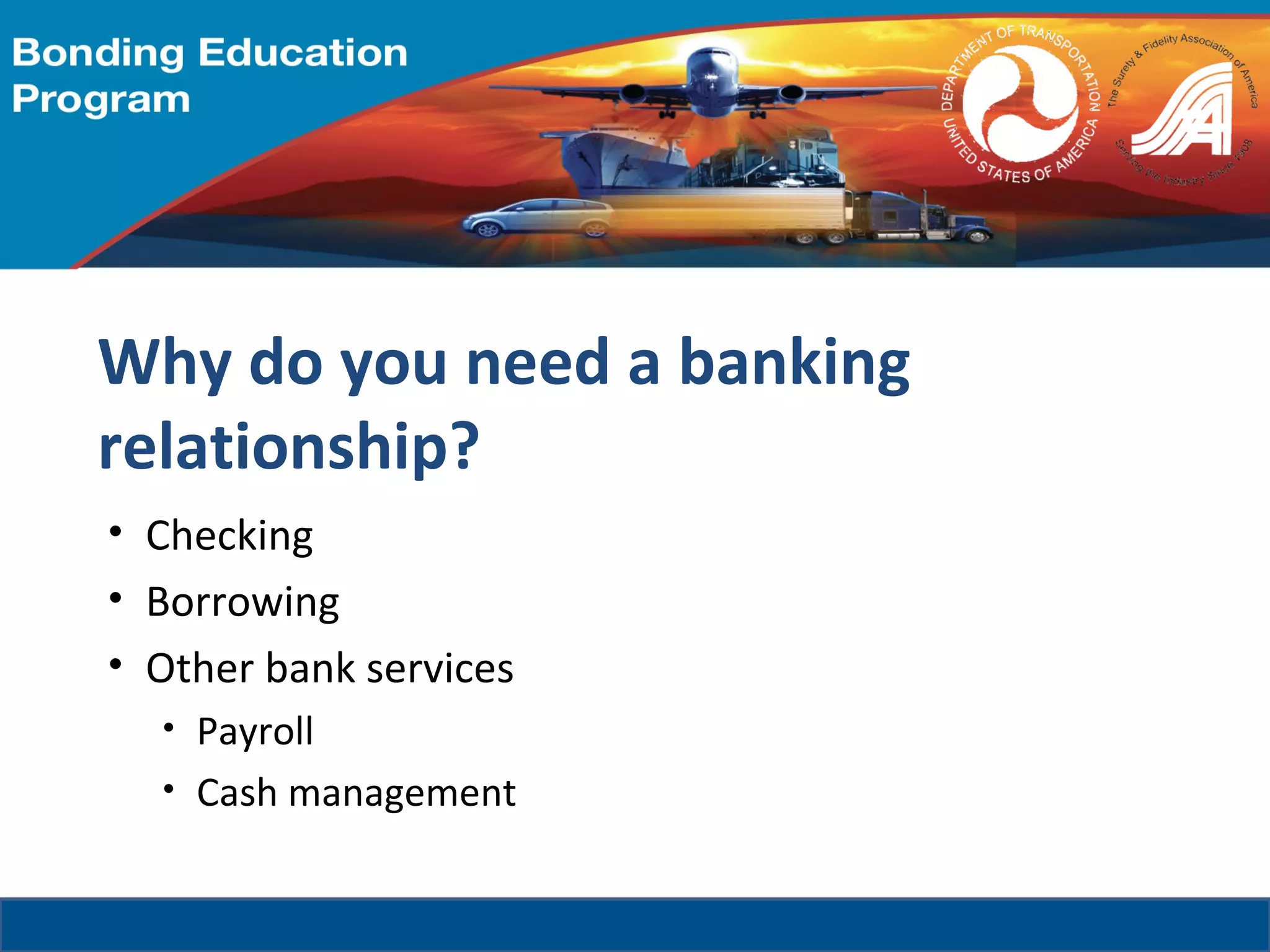 How to build and maintain a banking relationship | PPT
