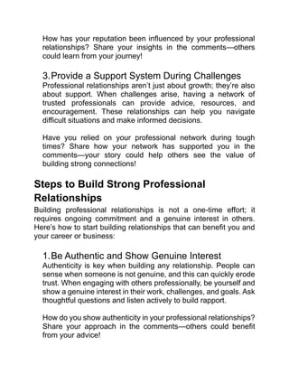 How to Build and Maintain Professional Relationships for Long-Term ...