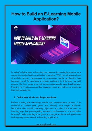 How to Build an E-Learning Mobile Application? | PDF