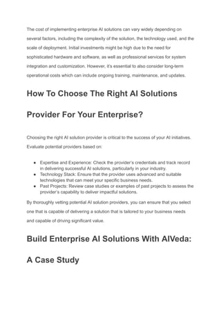 How to Build an Enterprise AI Solutions.pdf | Technology Industry ...