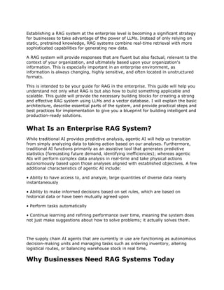 How to Build an Enterprise RAG System Using LLMs and Vector Databases ...