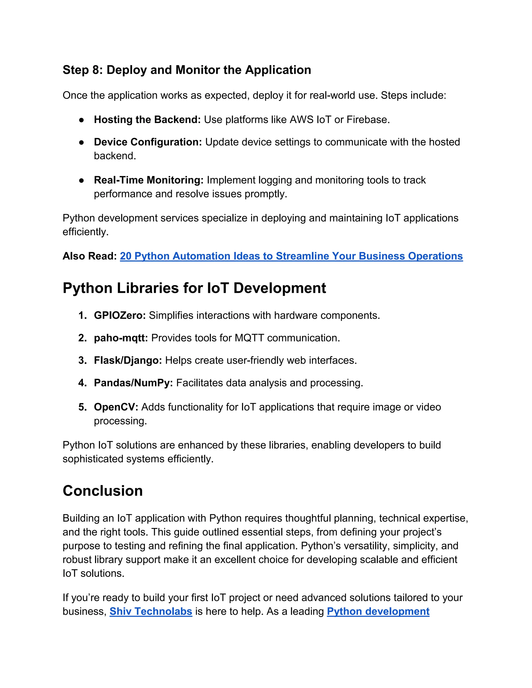 Python for IoT Development: A Beginner-Friendly Approach | PDF