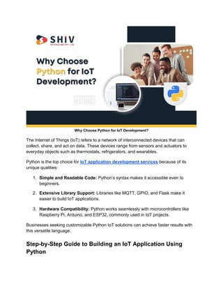 Python for IoT Development: A Beginner-Friendly Approach | PDF