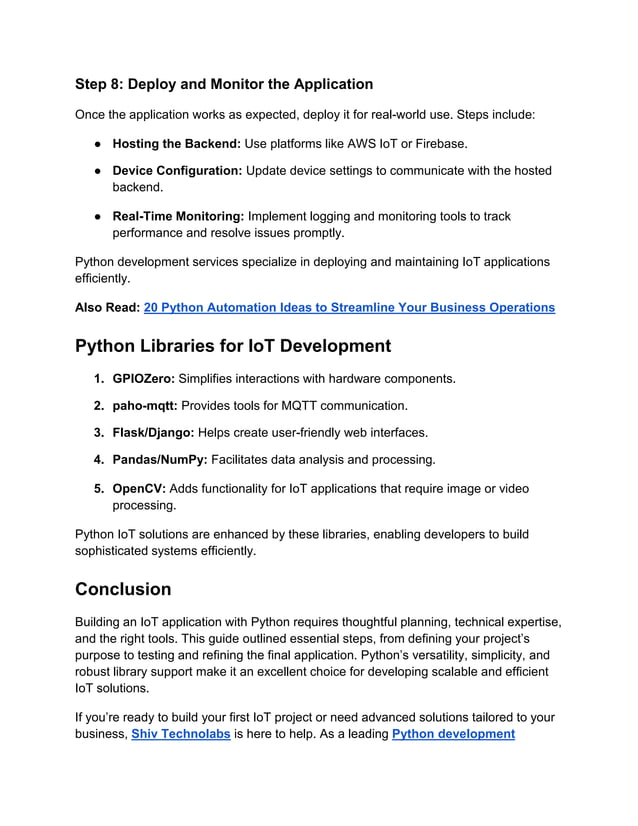 Python for IoT Development: A Beginner-Friendly Approach | PDF
