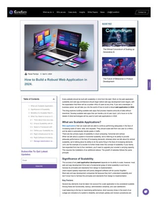 How to Build a Robust Web Application in 2024. | PDF