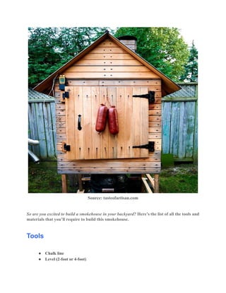 How to build a smokehouse in 11 easy steps! | PDF