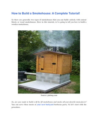 How to build a smokehouse in 11 easy steps! | PDF