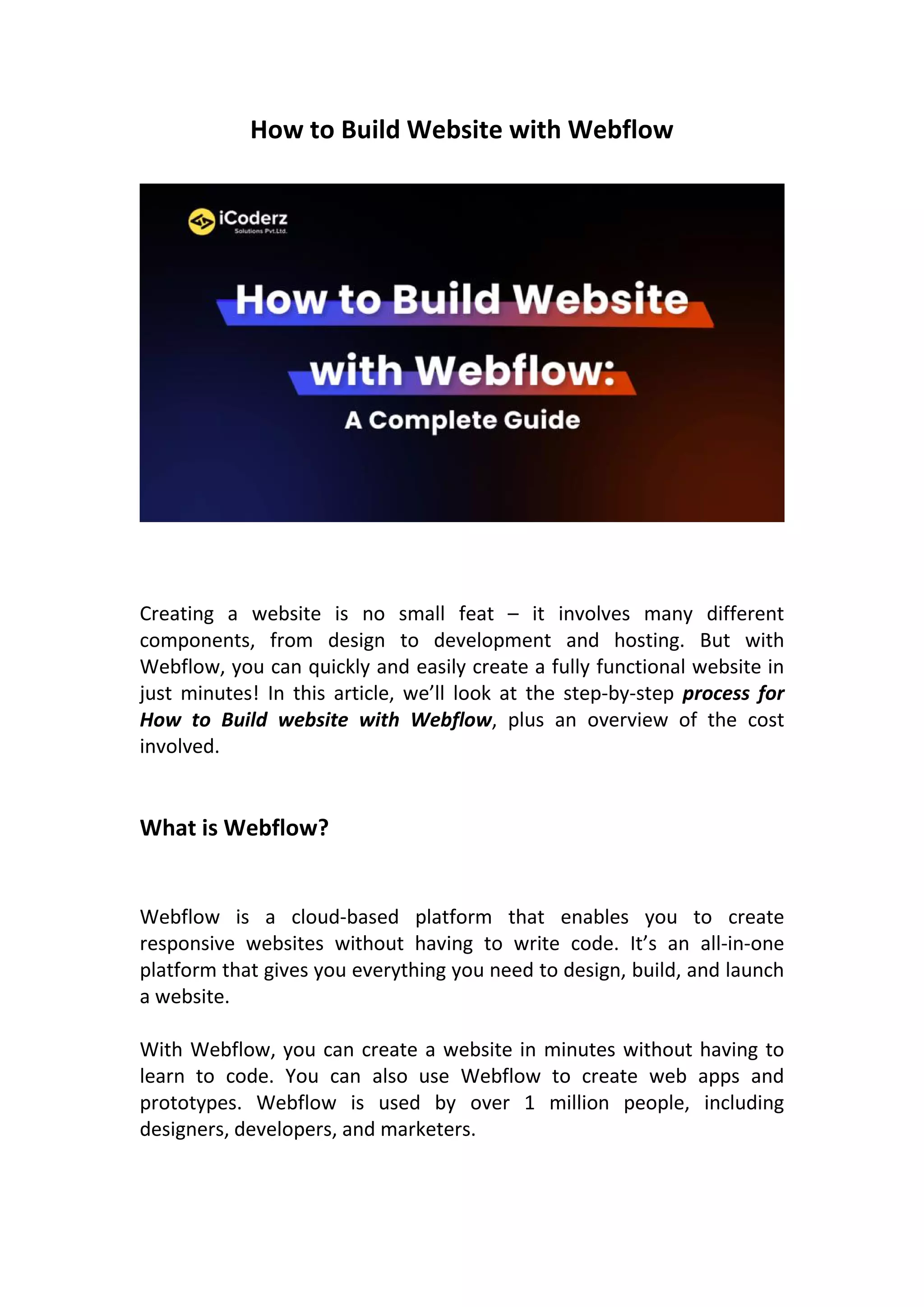 How to Build a Website with Webflow | PDF