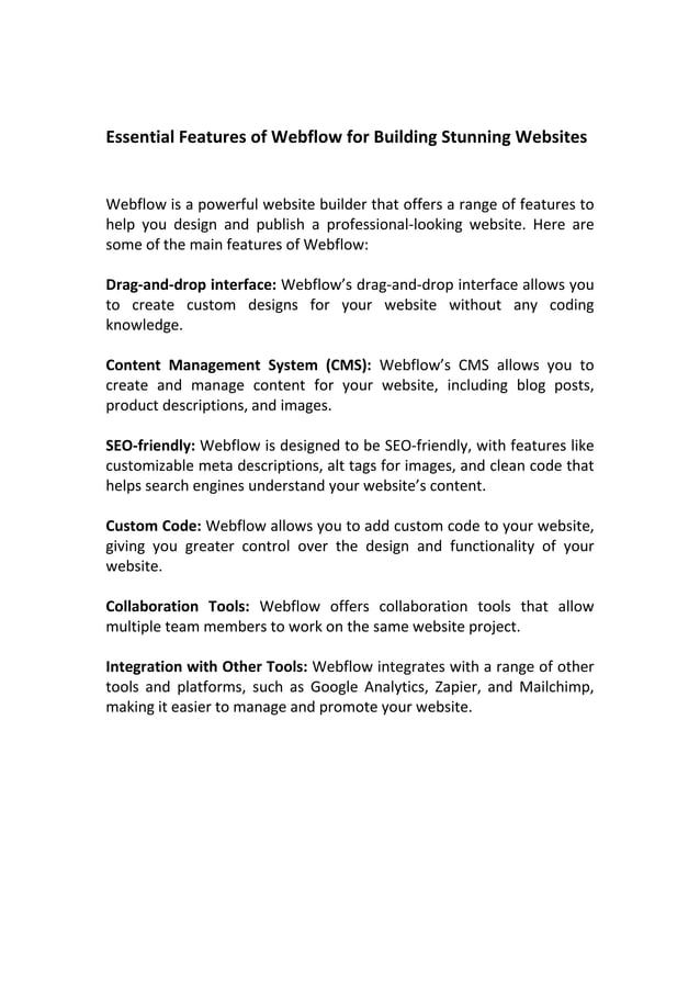 How to Build a Website with Webflow | PDF | Web Development | Internet