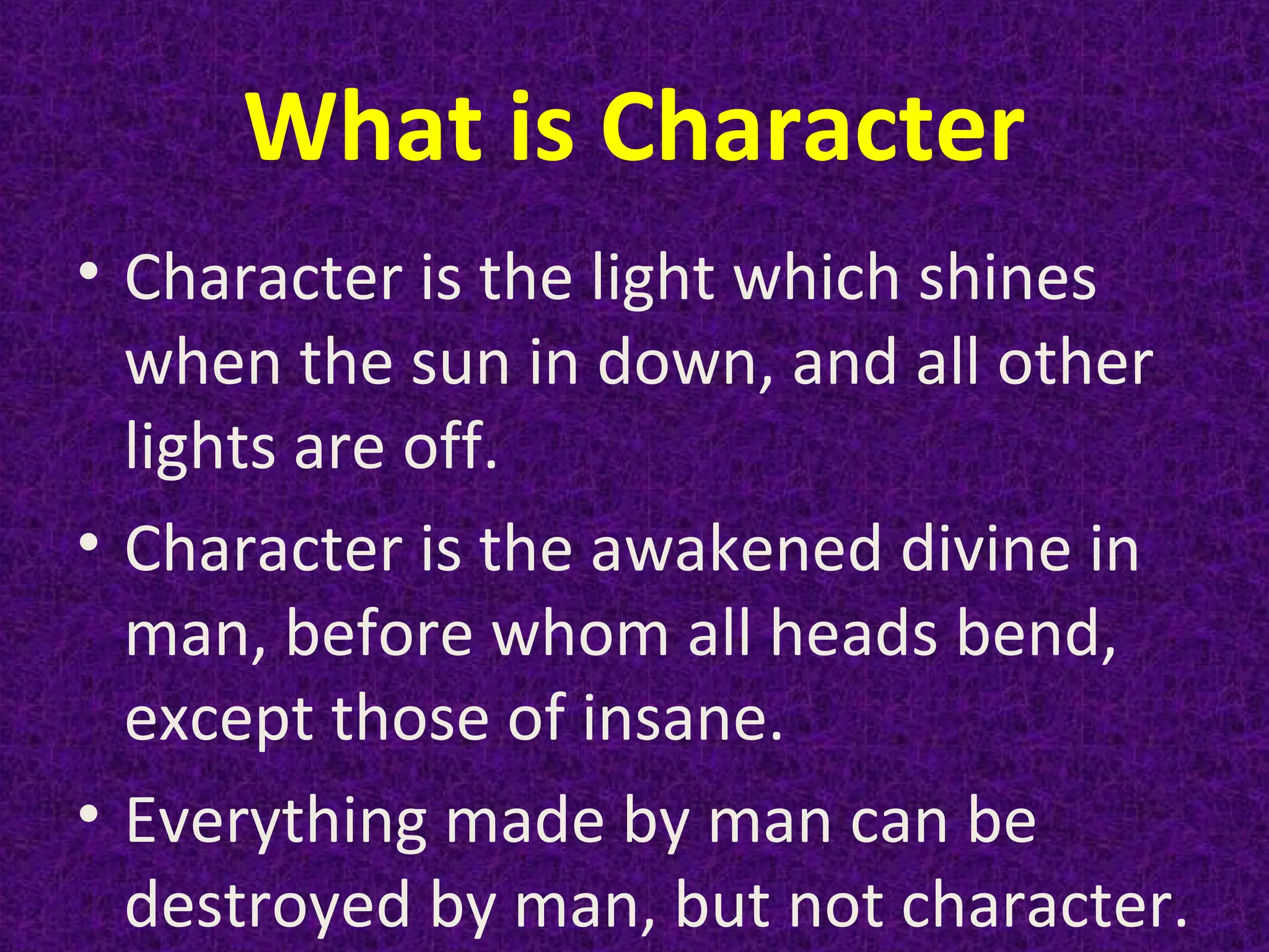 How to build character | PPT