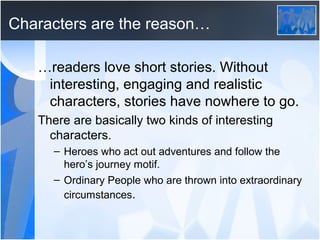 How to build characters in short stories 120 | PPT