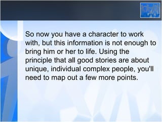 How to build characters in short stories 120 | PPT