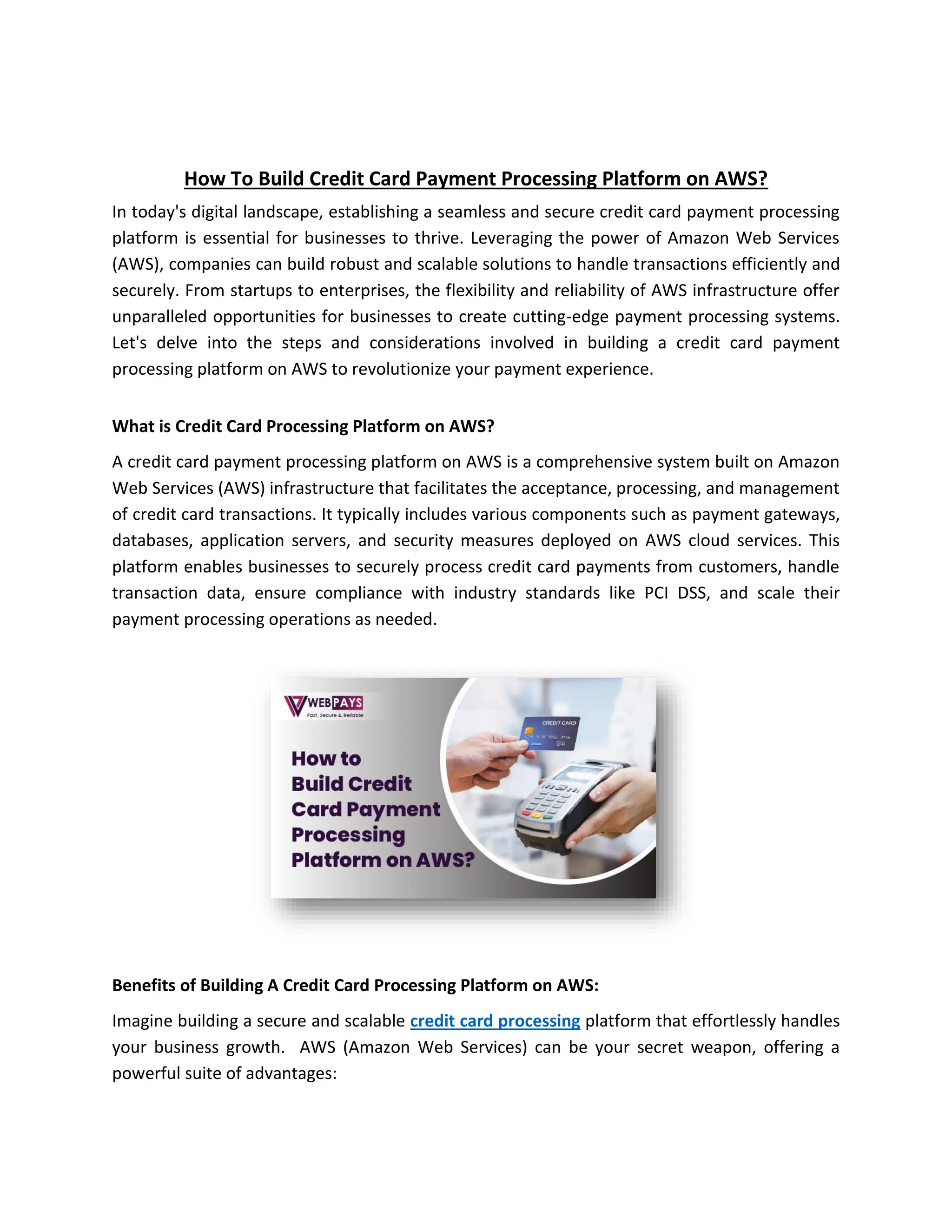 How To Build Credit Card Payment Processing Platform on AWS? | PDF