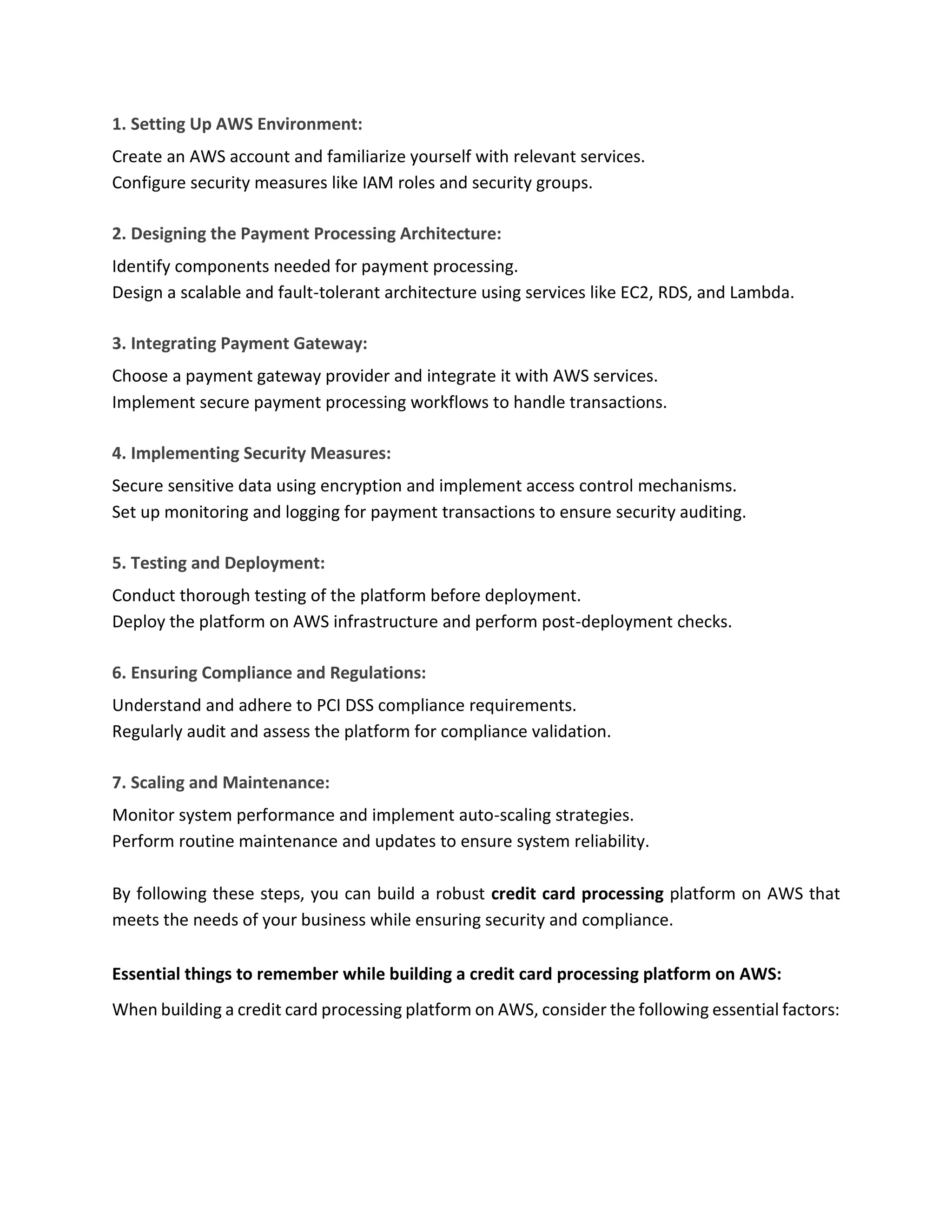 How To Build Credit Card Payment Processing Platform on AWS? | PDF