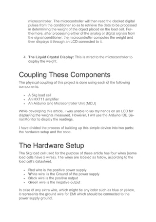 How to Build Digital Weighing Scales | PDF