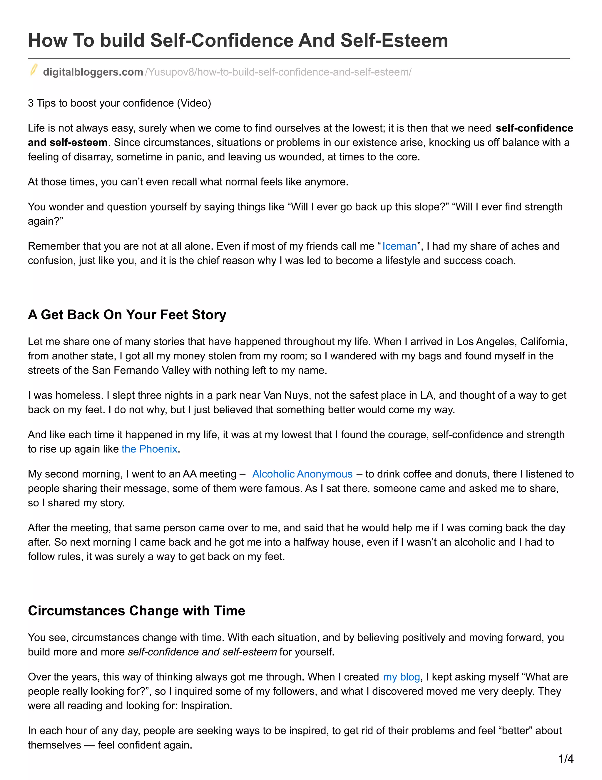 How to build self confidence and self-esteem | PDF