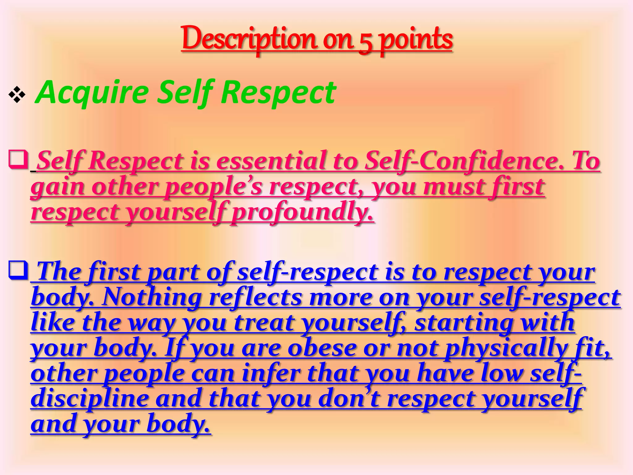 How to build self confidence and esteem life skills ppt | PPTX