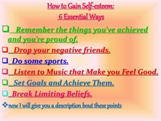 How to build self confidence and esteem life skills ppt | PPTX