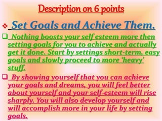 How to build self confidence and esteem life skills ppt | PPTX