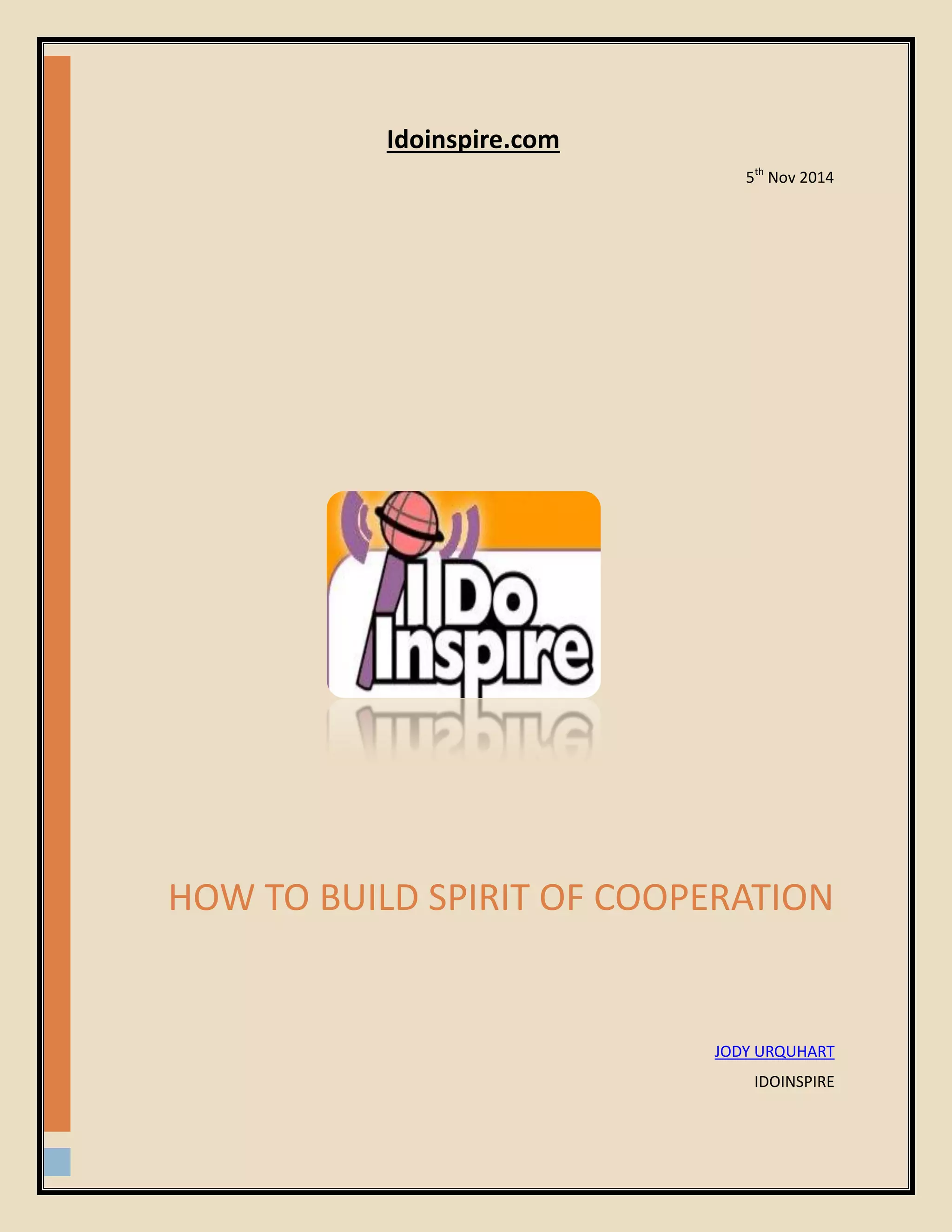 How to build spirit of cooperation | PDF