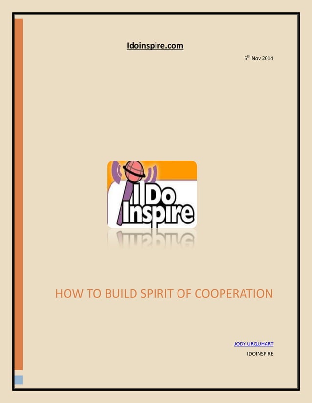 How to build spirit of cooperation | PDF