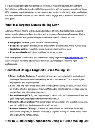 How To Build Strong Connections Using A Targeted Nurses Mailing List.pdf