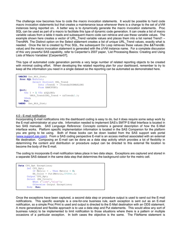 How to build tabular dashboards using proc report | PDF | Databases | Computer Software and ...