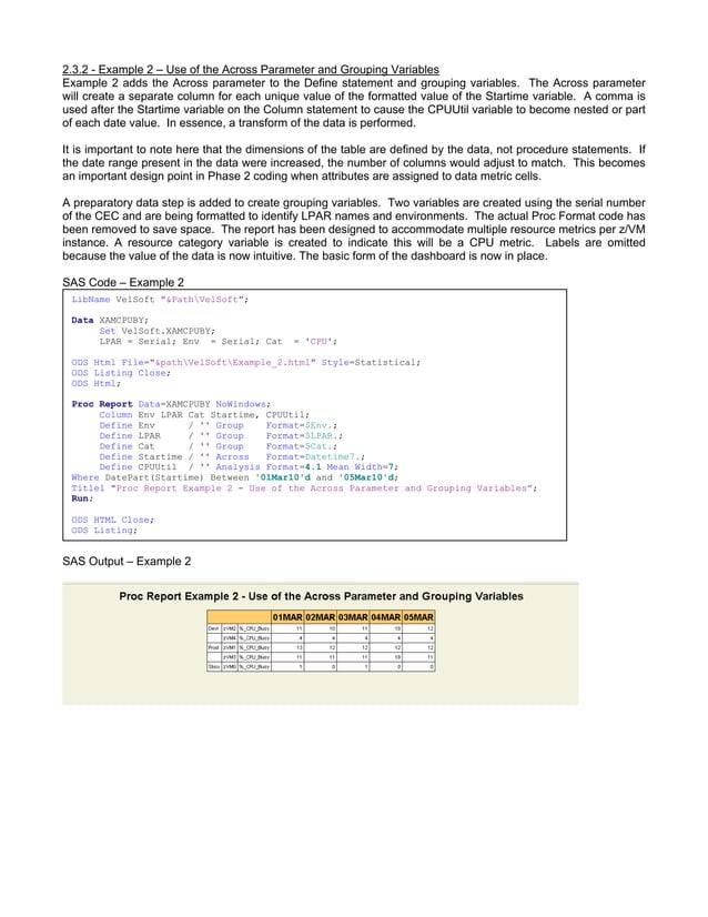 How to build tabular dashboards using proc report | PDF | Databases ...