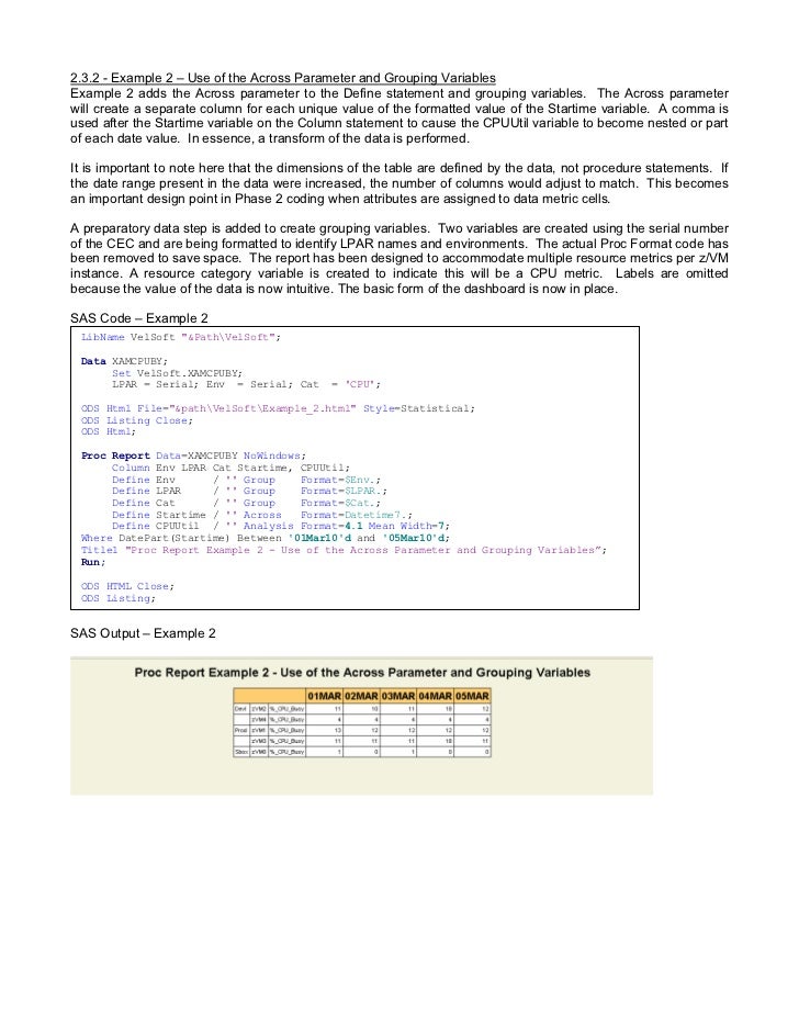 How to build tabular dashboards using proc report