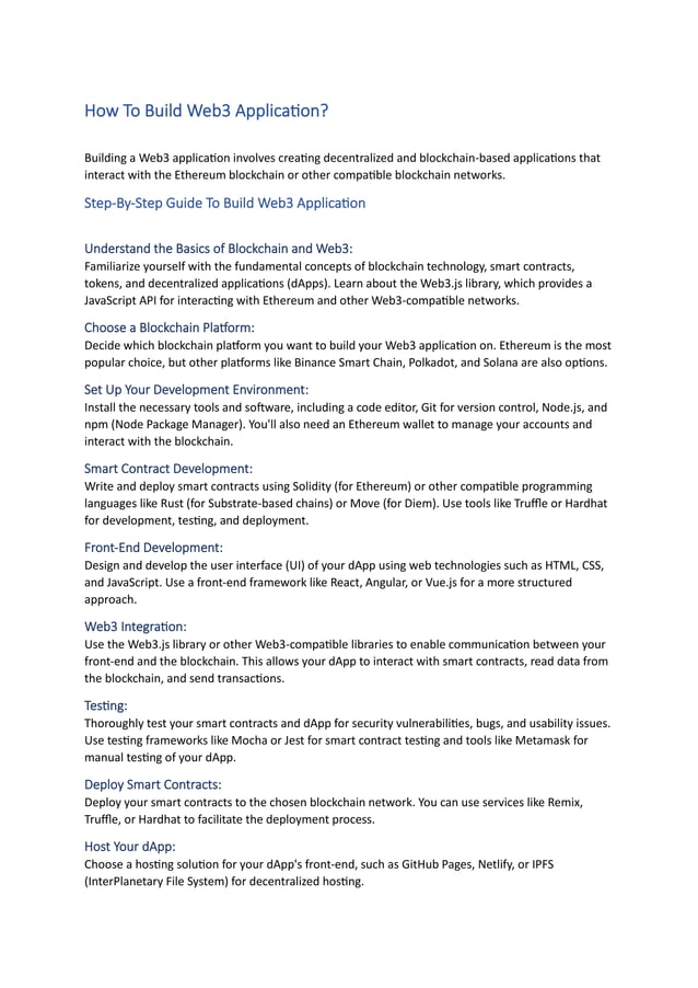 Web3 Application Development | PDF