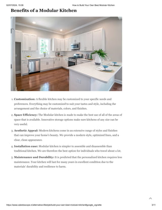 How to Build Your Own Best Modular Kitchen | PDF