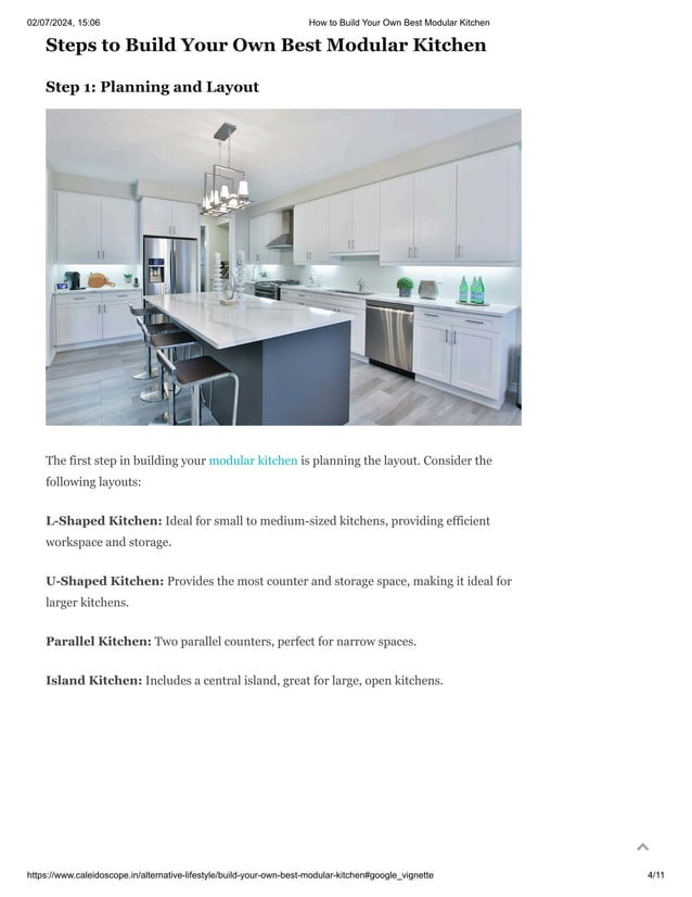 How to Build Your Own Best Modular Kitchen | PDF